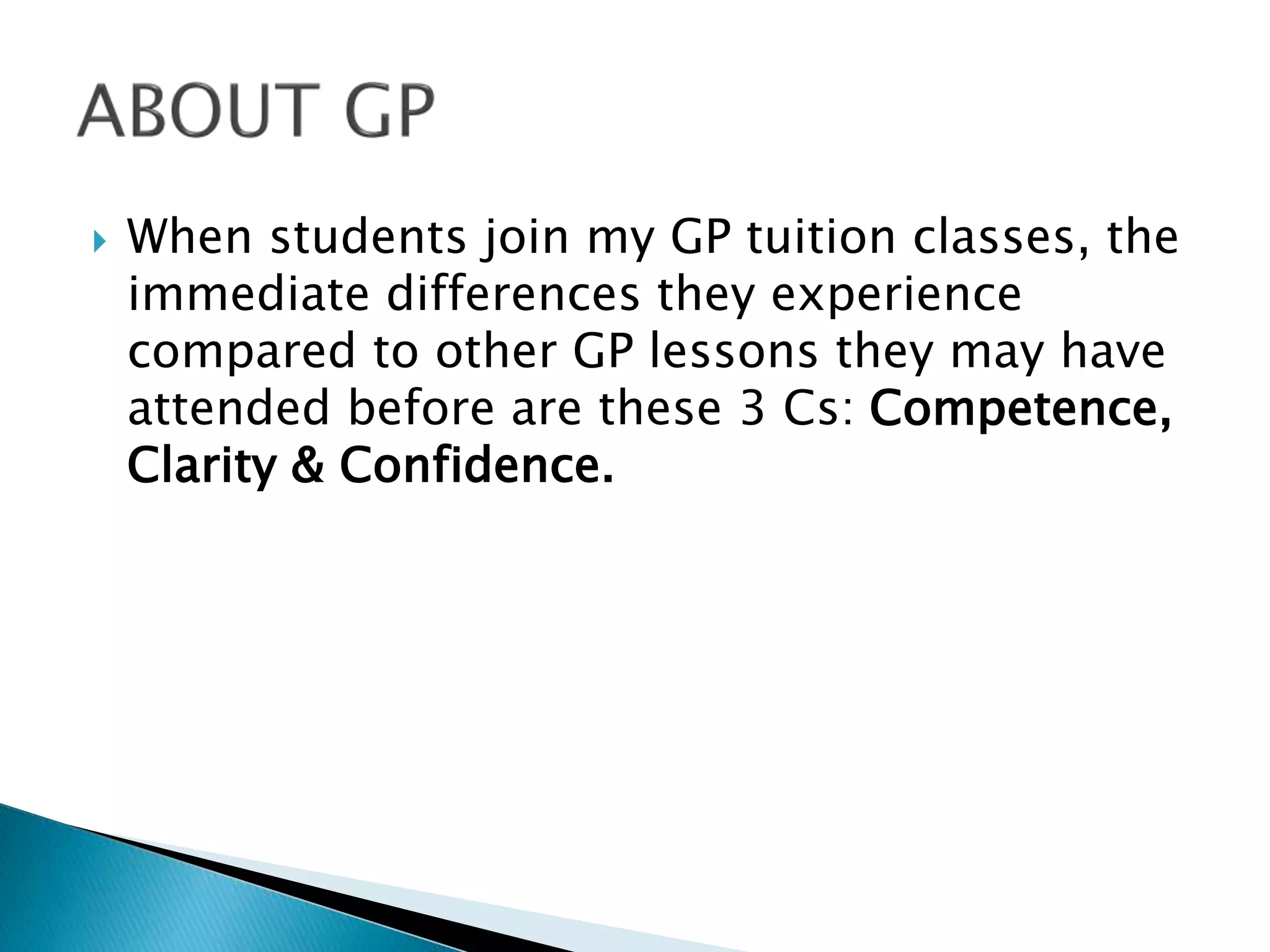 GP Tuition Singapore | PPTX