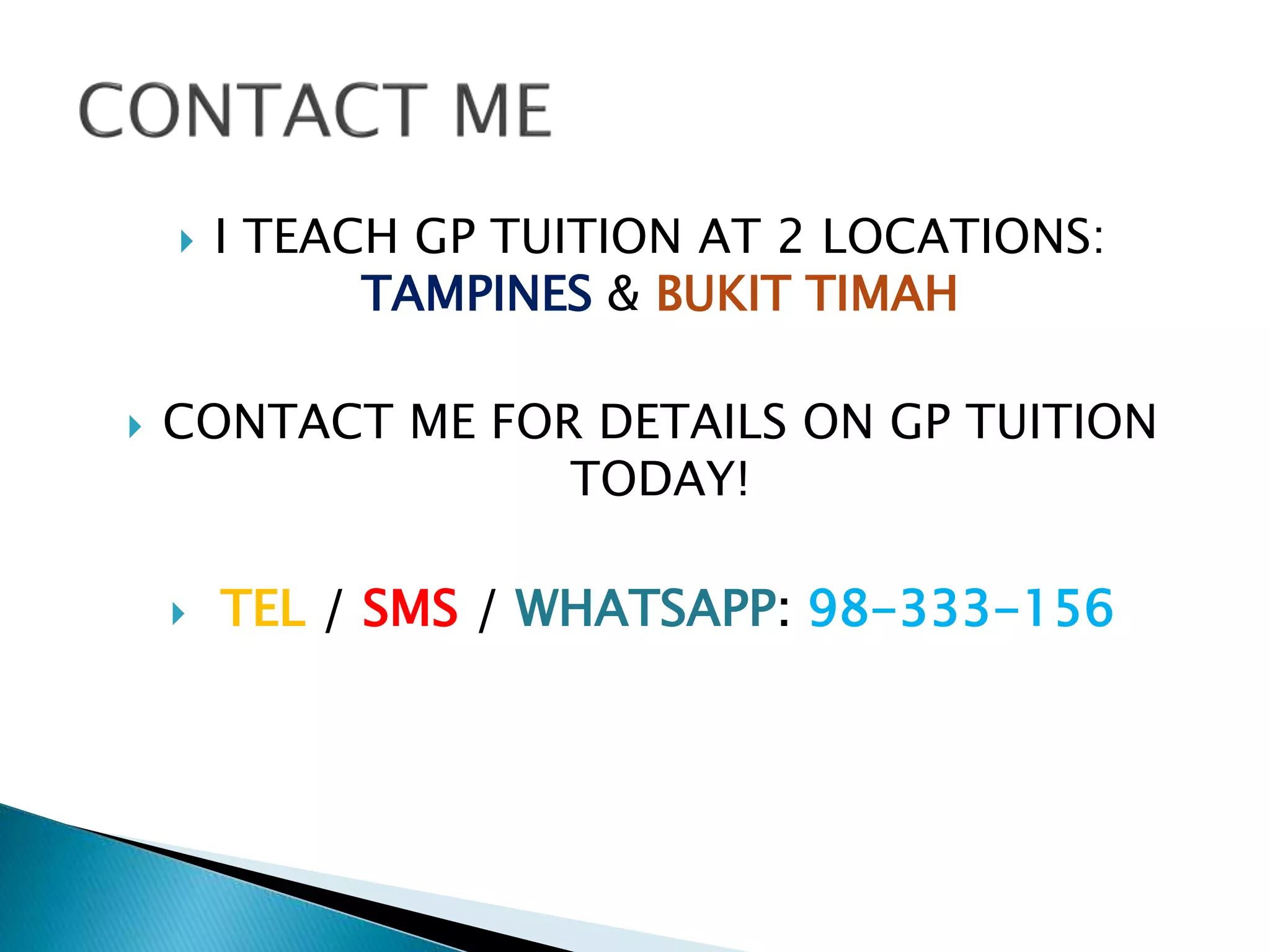GP Tuition Singapore | PPT