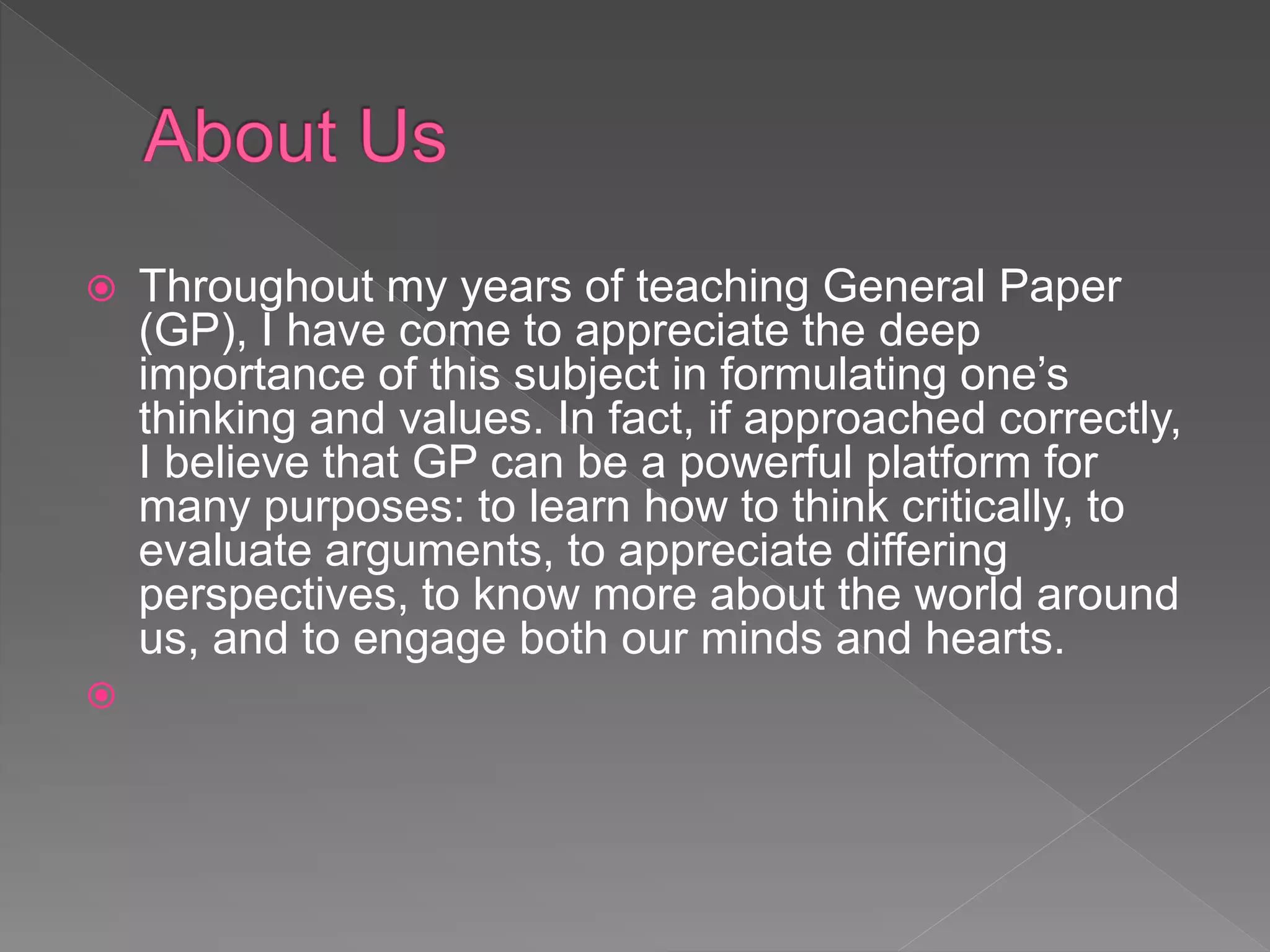 GP Tuition Singapore | PPT