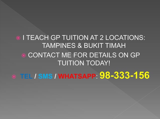 GP Tuition Singapore | PPT
