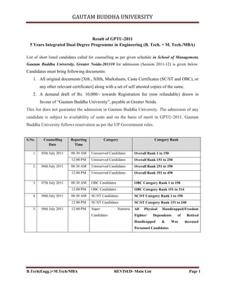 Gptu weblist engg2011 | PDF