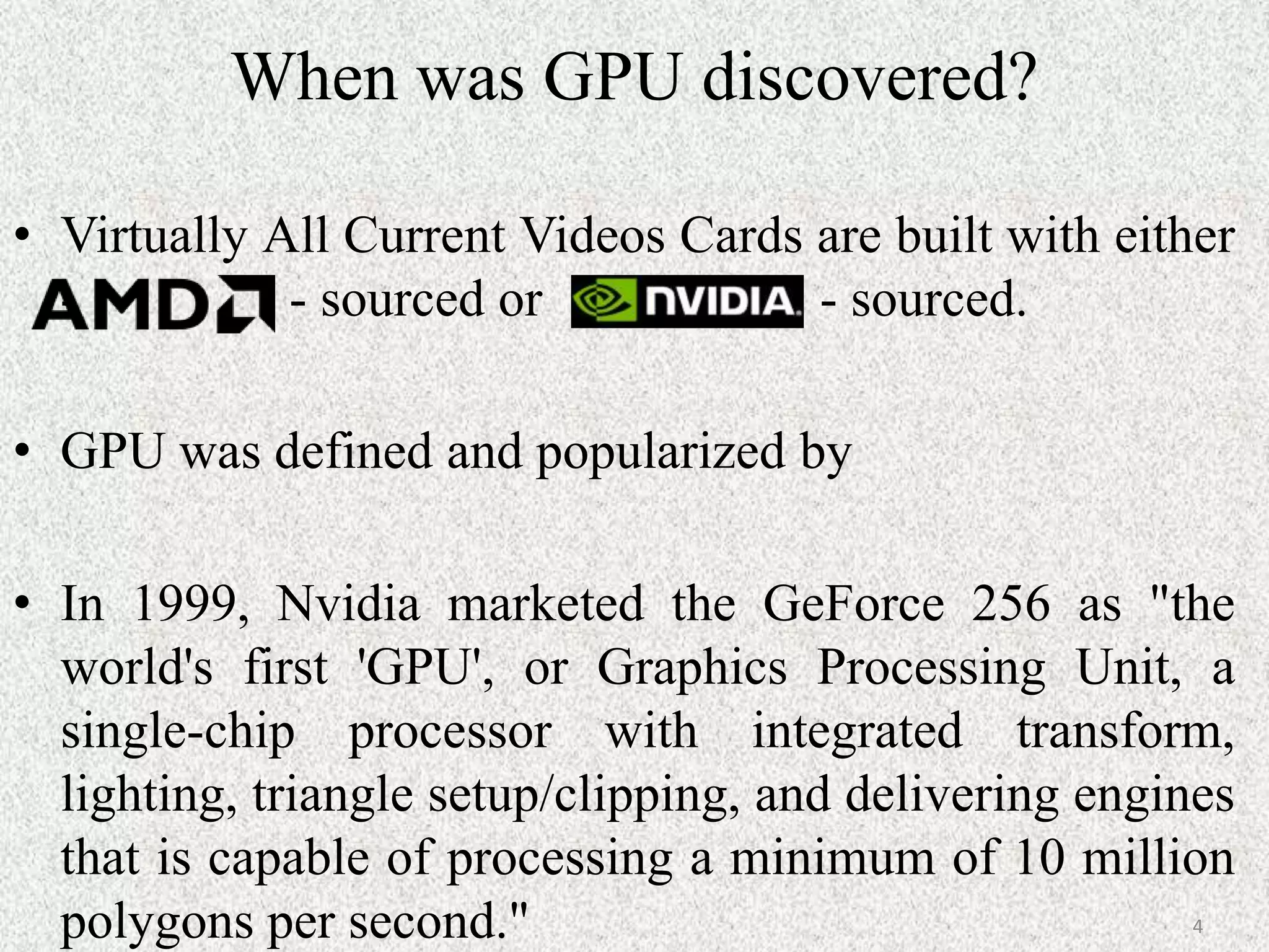 GRAPHICS PROCESSING UNIT (GPU) | PPTX