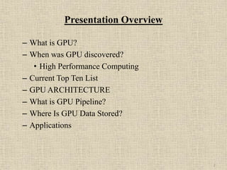GRAPHICS PROCESSING UNIT (GPU) | PPTX