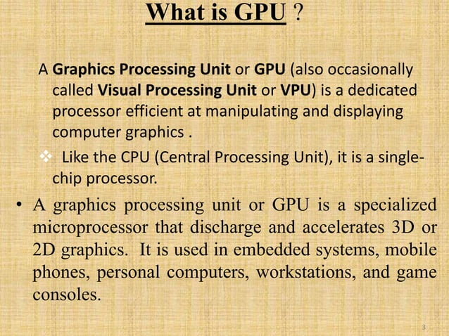 GRAPHICS PROCESSING UNIT (GPU) | PPTX
