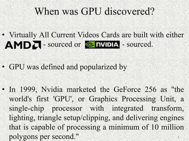 GRAPHICS PROCESSING UNIT (GPU) | PPTX