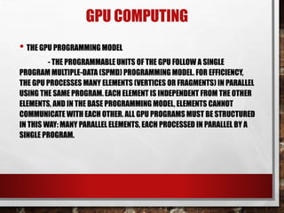 Graphic Processing Unit (GPU) | PPTX