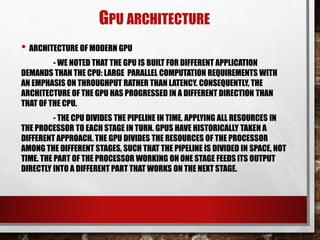 Graphic Processing Unit (GPU) | PPTX