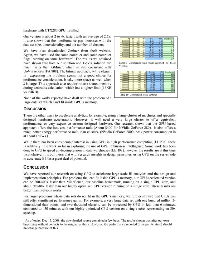 GPU accelerated Large Scale Analytics | PDF