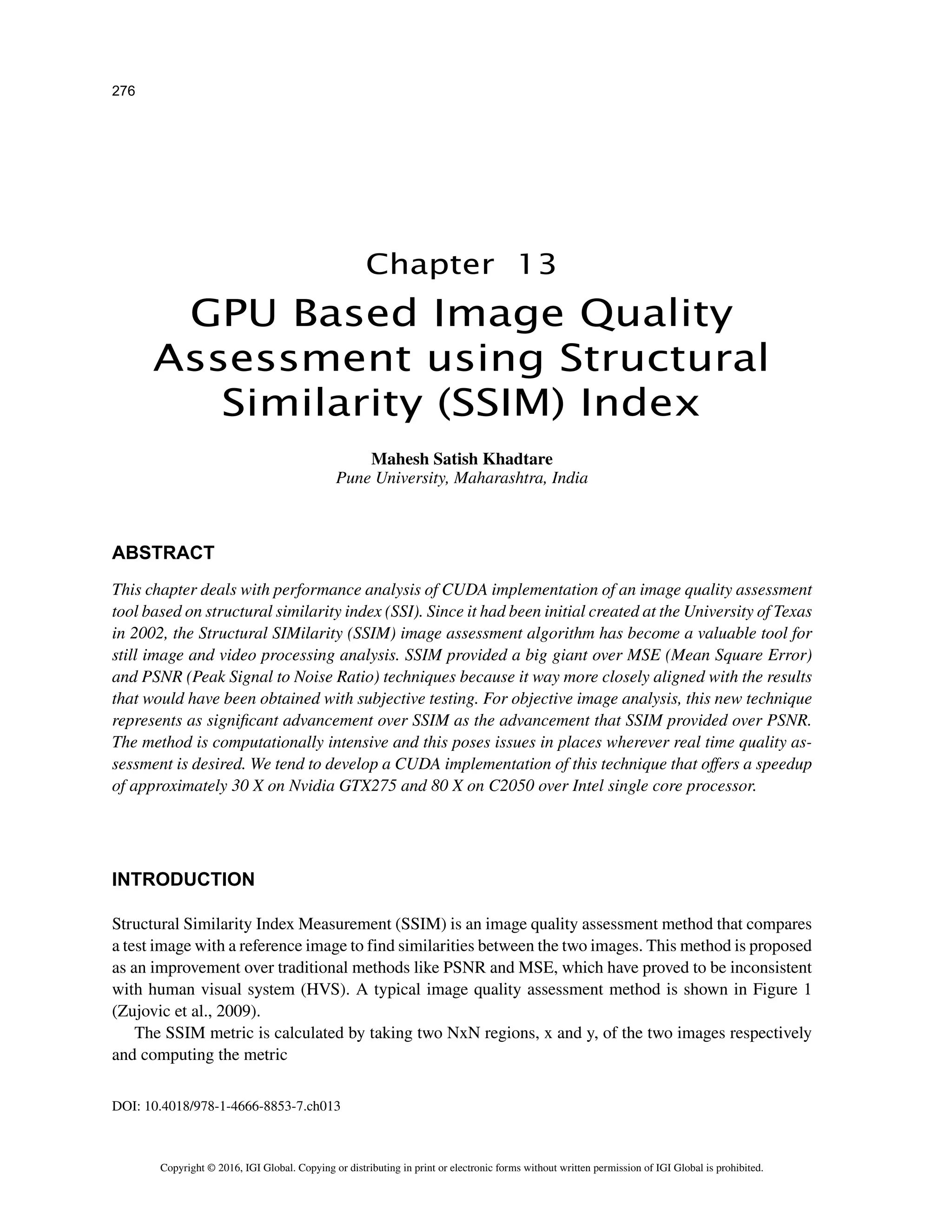 Gpu based-image-quality-assessment-using-structural-similarity-(ssim)-index | PDF | Graphics ...