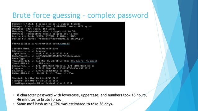 GPU based password recovery on Linux. TXLF 2013 | PPT