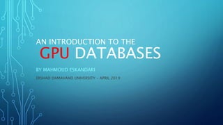 Gpu databases | PPT