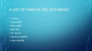 Gpu databases | PPT | Free Download