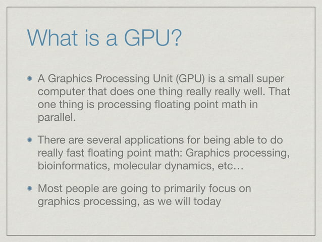 Gpu Programming With GPUImage and Metal | PPT