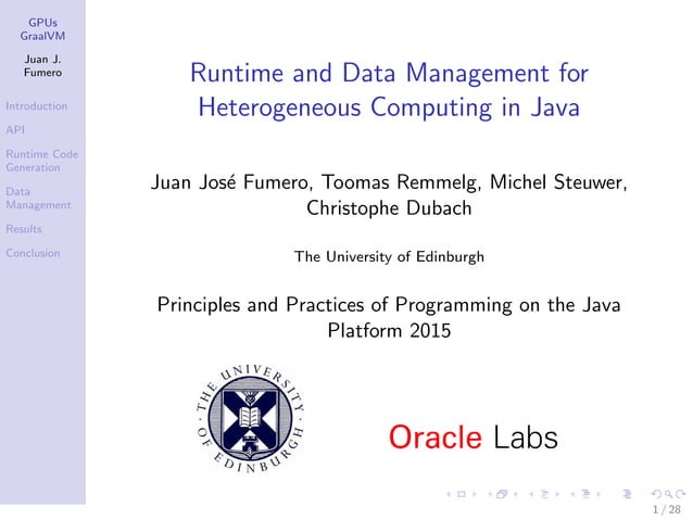 Runtime Code Generation and Data Management for Heterogeneous Computing in Java | PPT