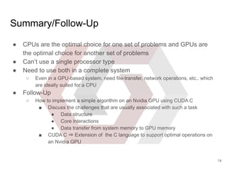GPUs vs CPUs for Parallel Processing | PDF