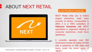 Survey & Comparative Analysis of TATA Croma and NEXT Retail | PPT