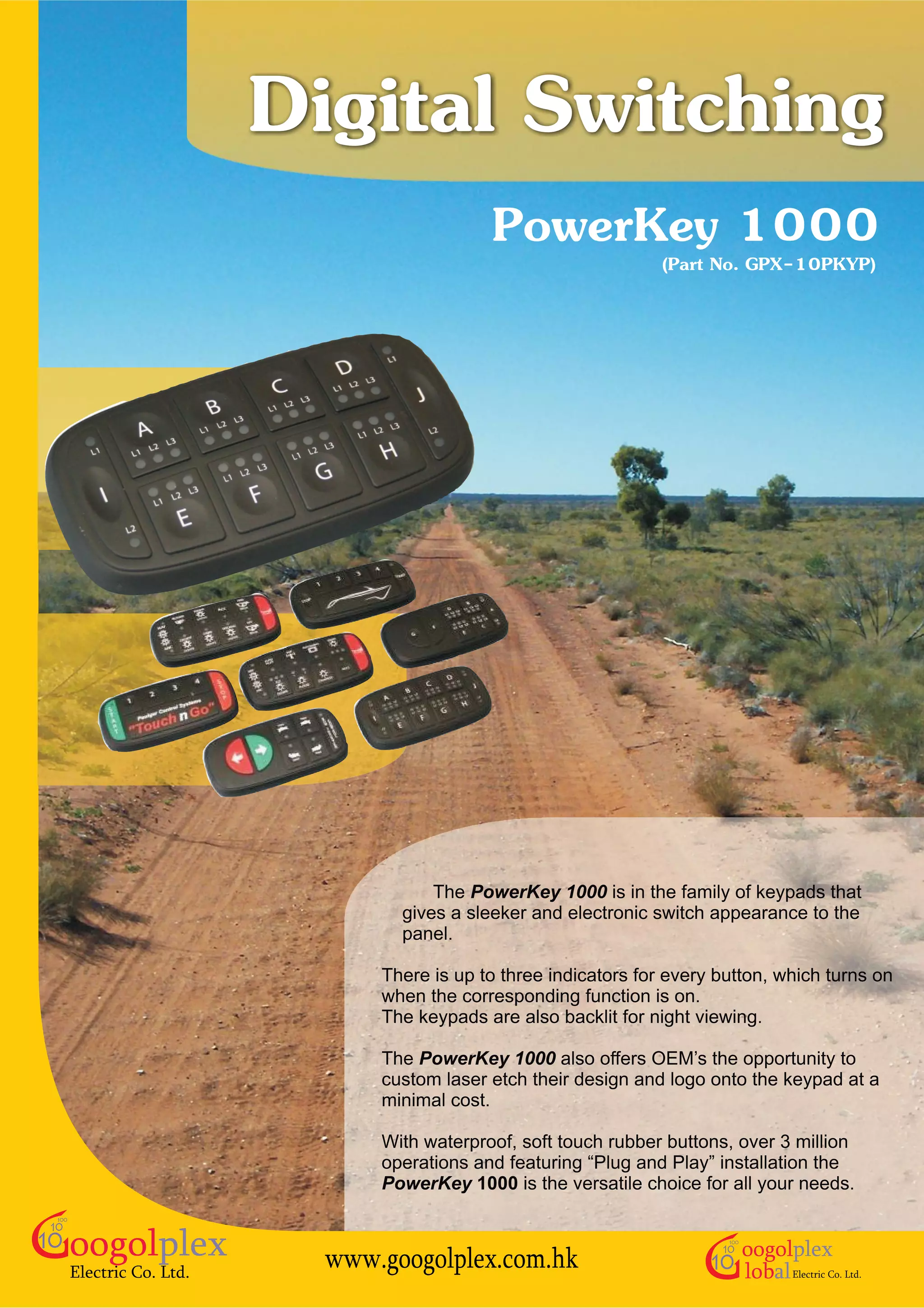 Googolplex Electric PowerKey 1000 Keypad | PDF