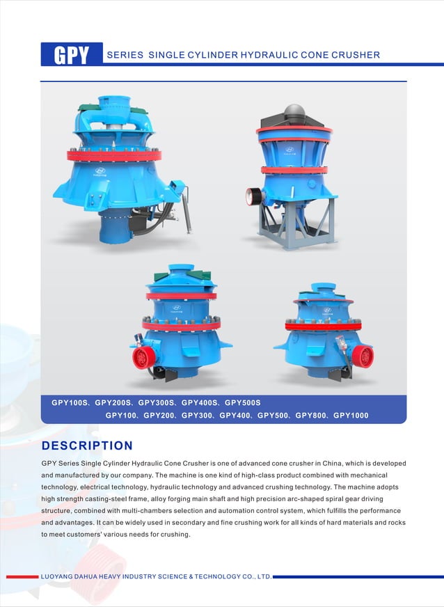GPY hydraulic cone crusher feature|introduction | PDF