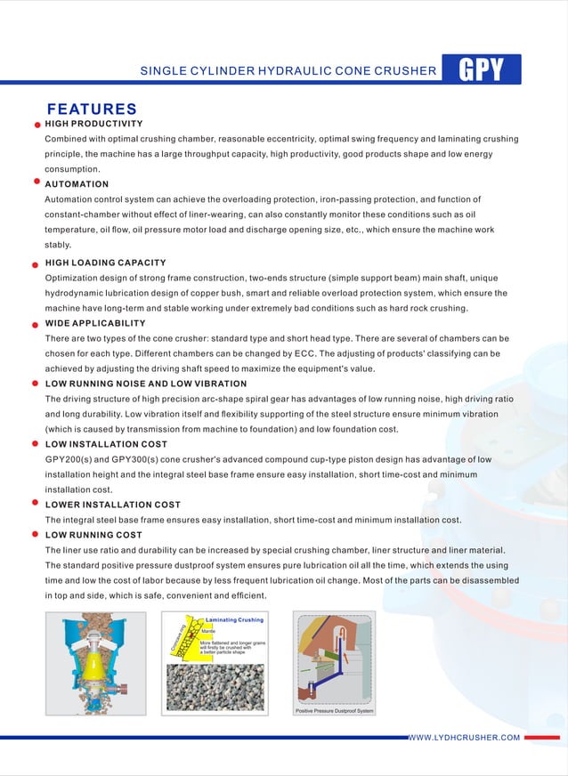 GPY hydraulic cone crusher feature|introduction | PDF