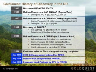 GoldQuest Mining Corp. Corporate Presentation - SEPTEMBER 2014 | PDF ...