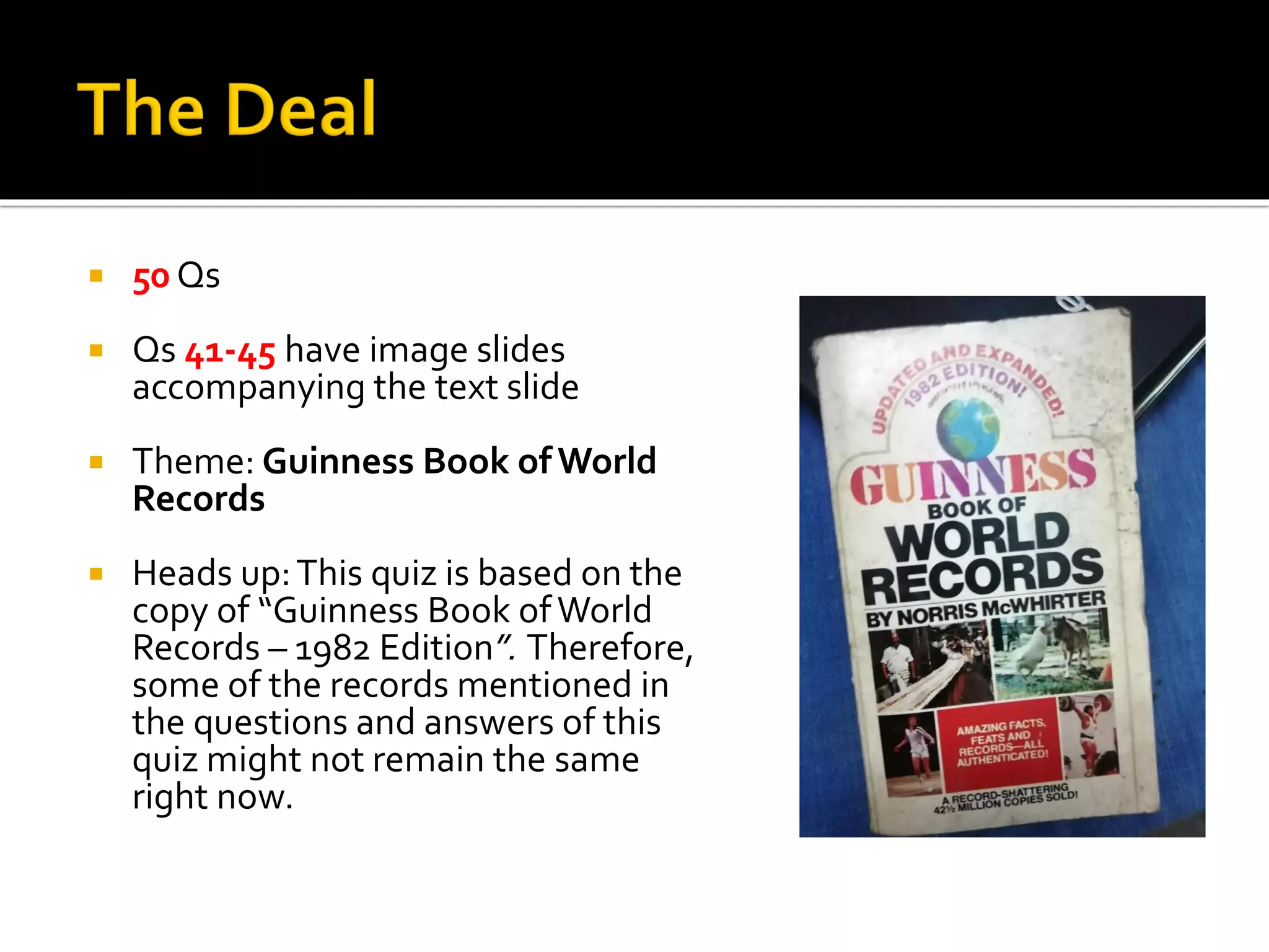 Quiz on Guinness Book of World Records | Great Quiz Exchange 2020 ...