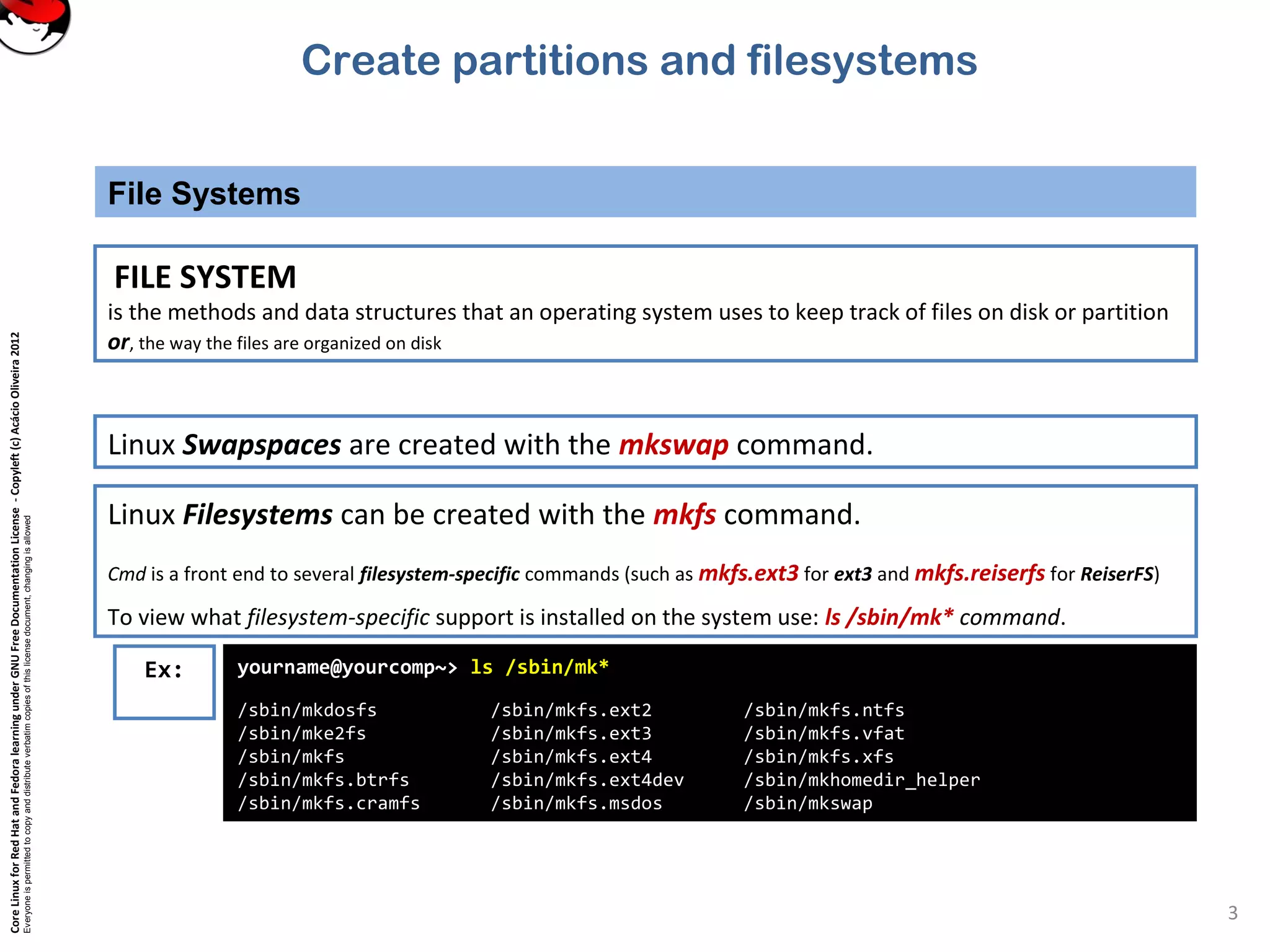 4.1 create partitions and filesystems | PPT | Operating Systems | Computer Software and Applications