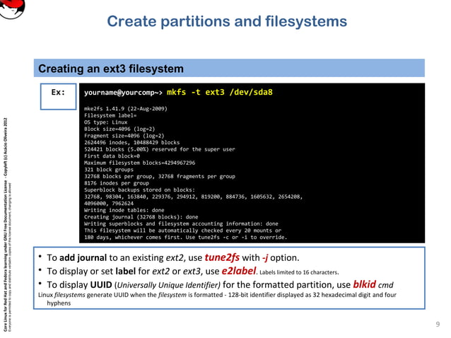 4.1 create partitions and filesystems | PPT | Operating Systems | Computer Software and Applications
