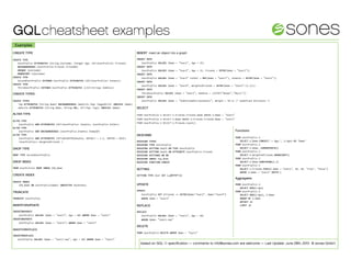 GQL CheatSheet 1.1 | PPT