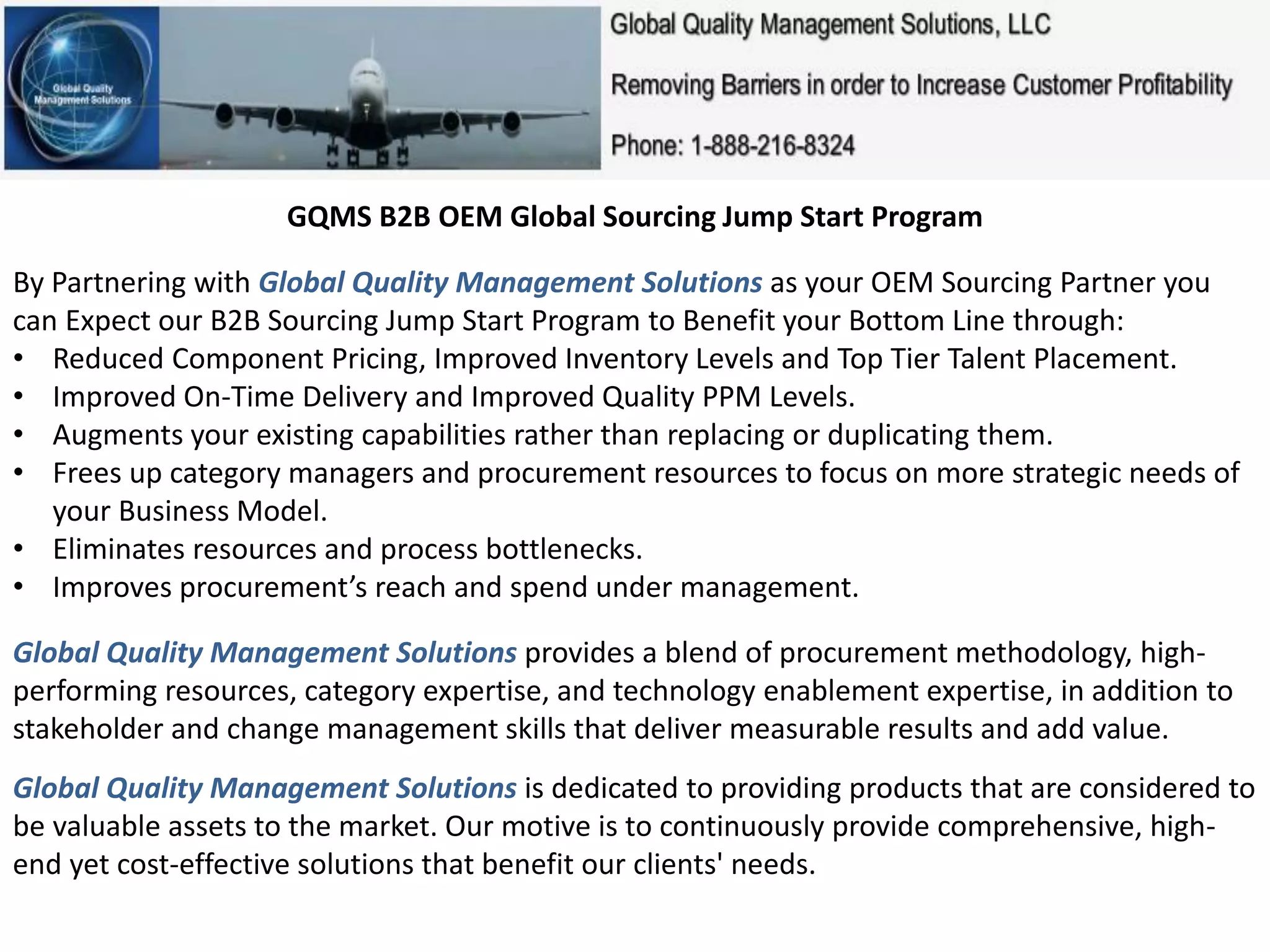 GQMS manufacturing company brochure | PPT