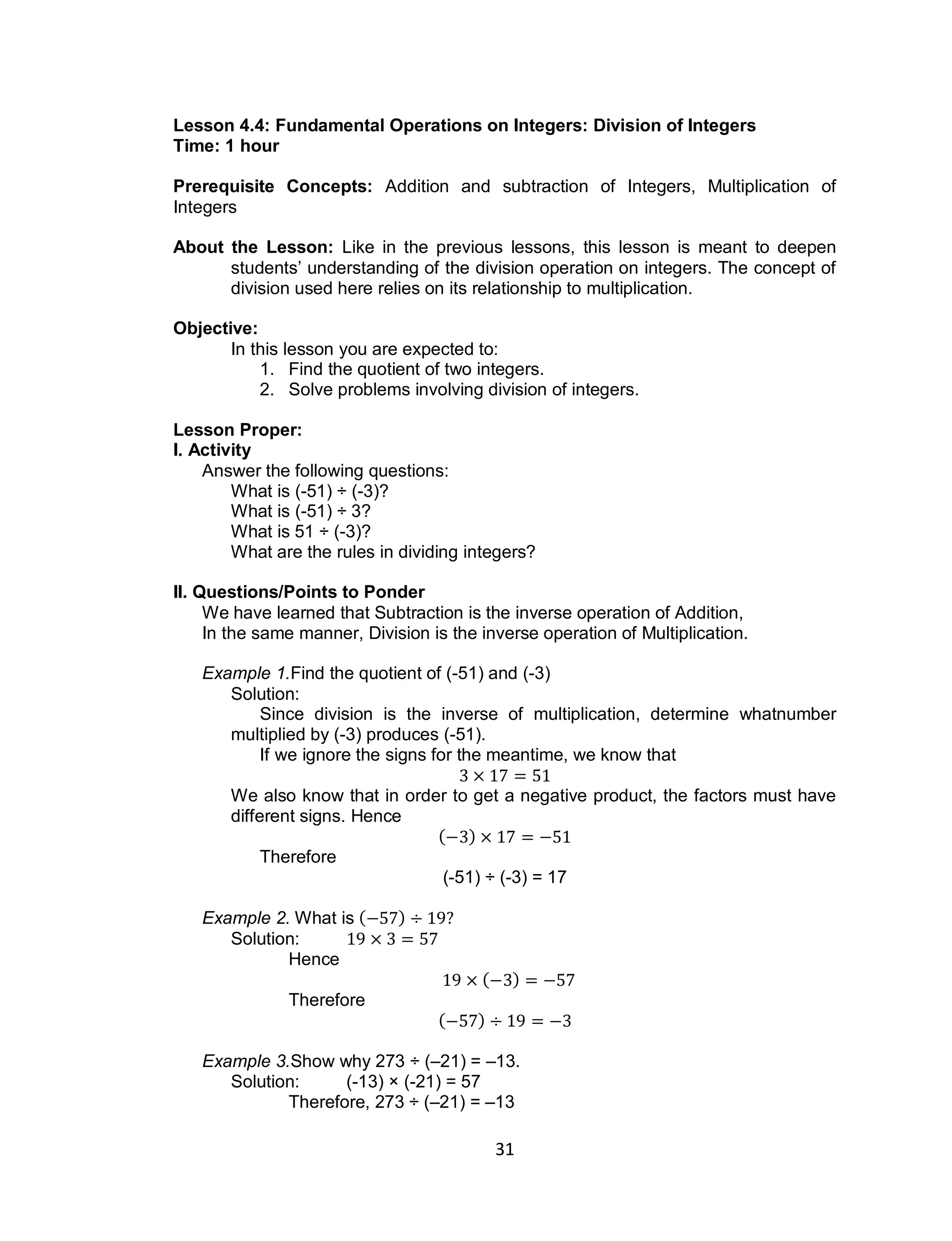 Gr. 7 math lm (q1 to 4) | PDF | Education
