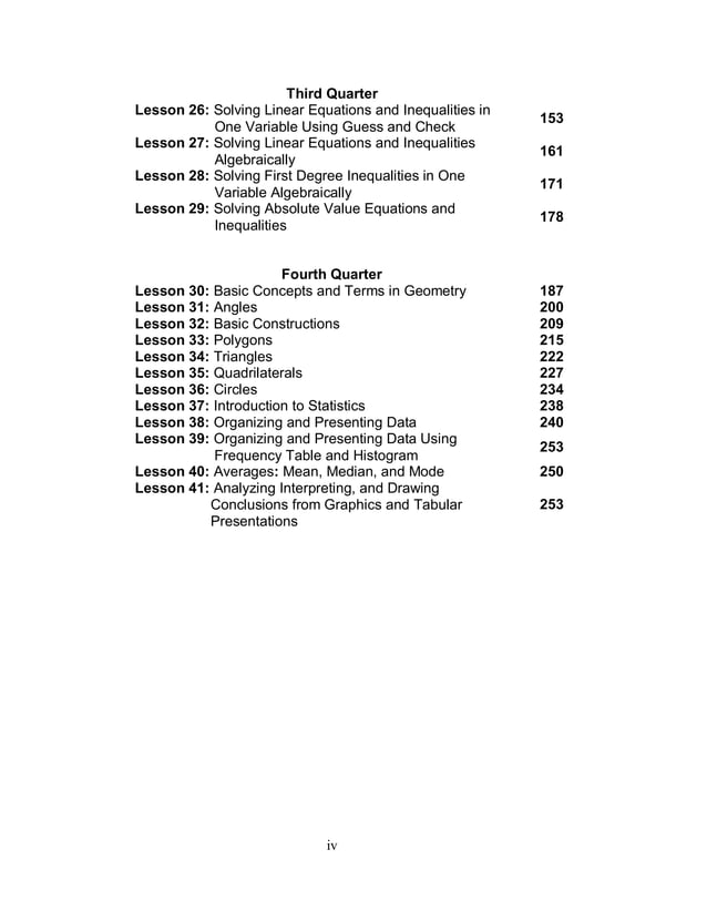 Gr. 7 math lm (q1 to 4) | PDF | Education