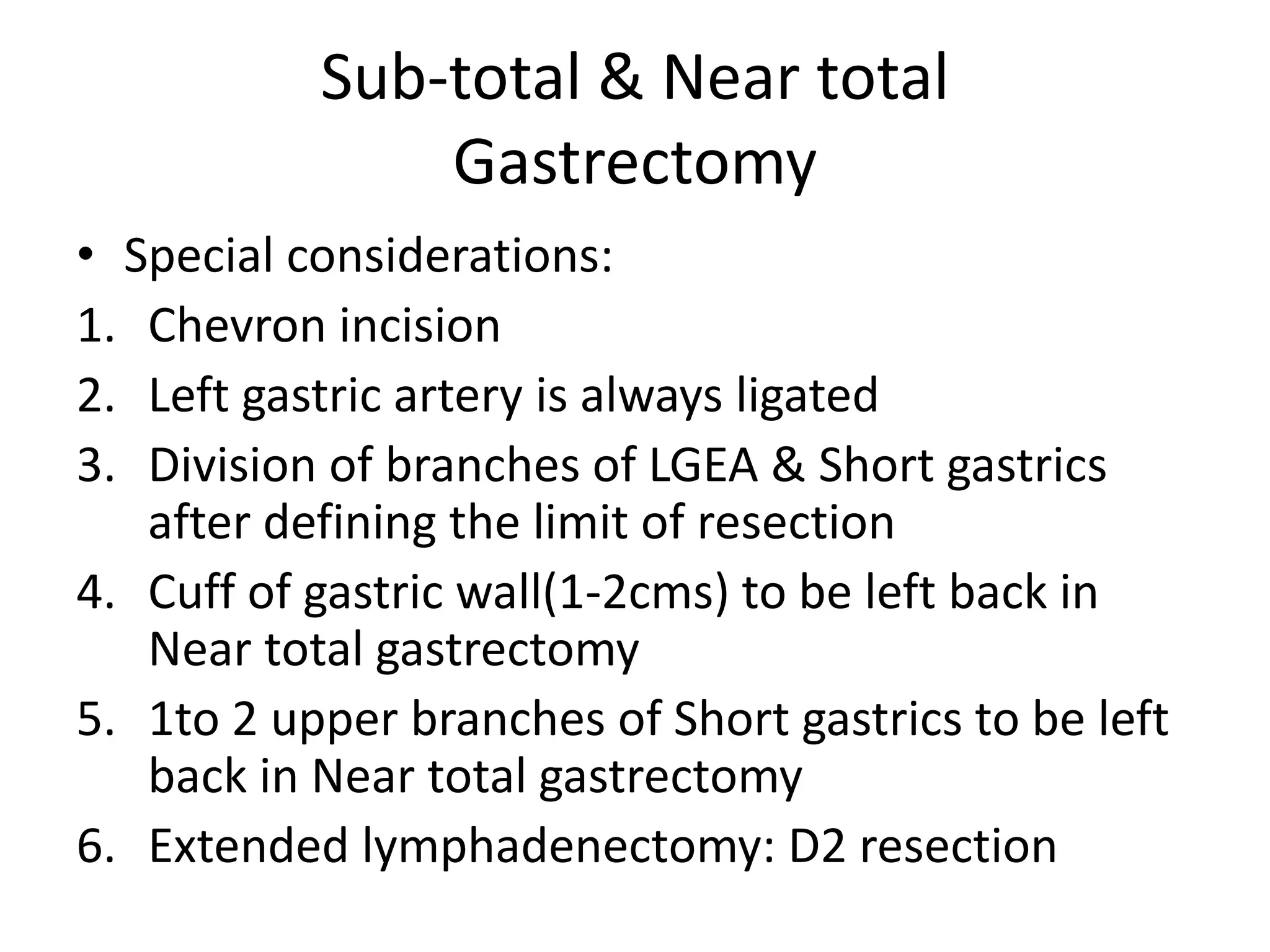 gastric resection, reconstruction and post gastrectomy syndromes | PPTX