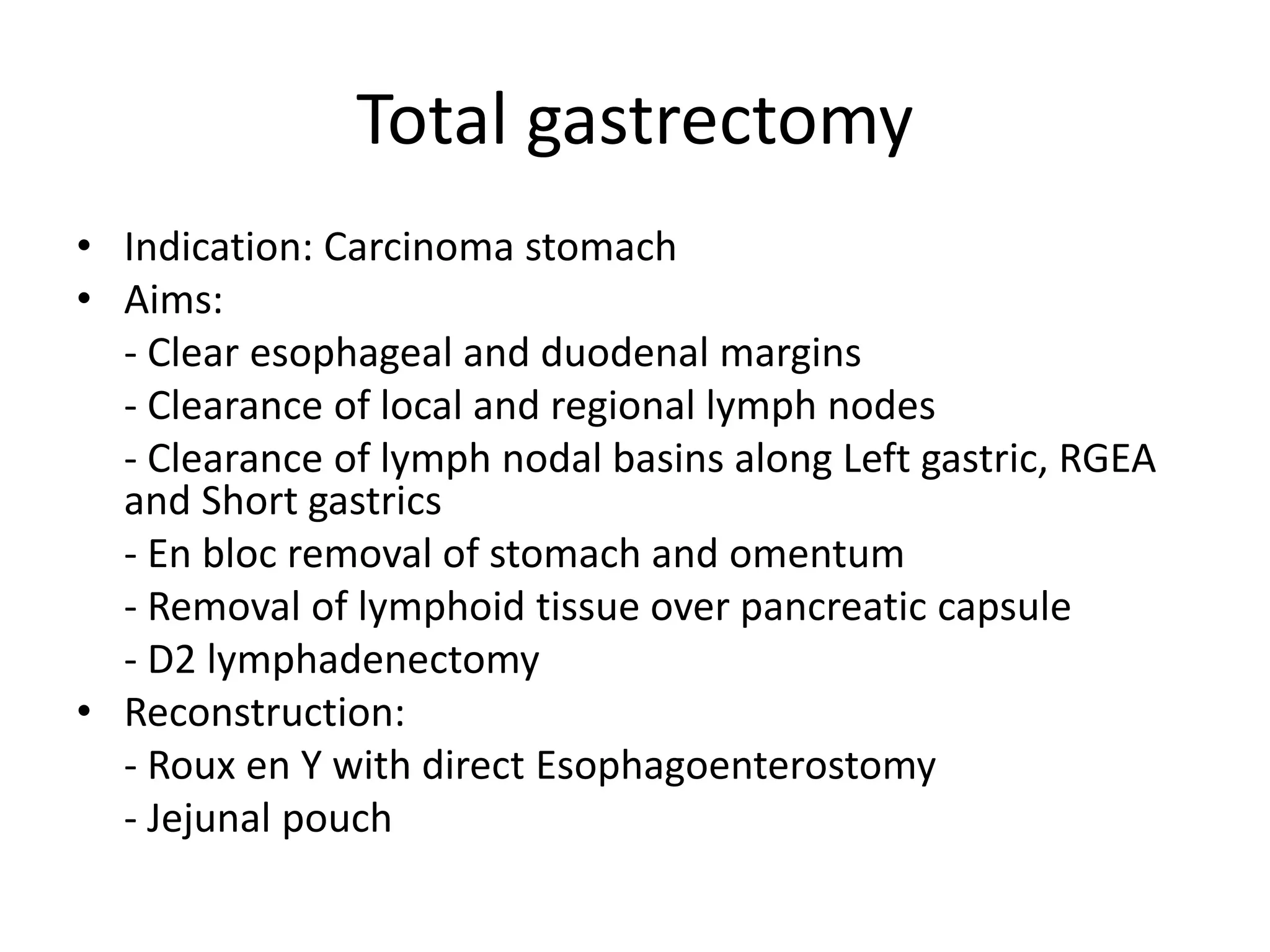 gastric resection, reconstruction and post gastrectomy syndromes | PPTX