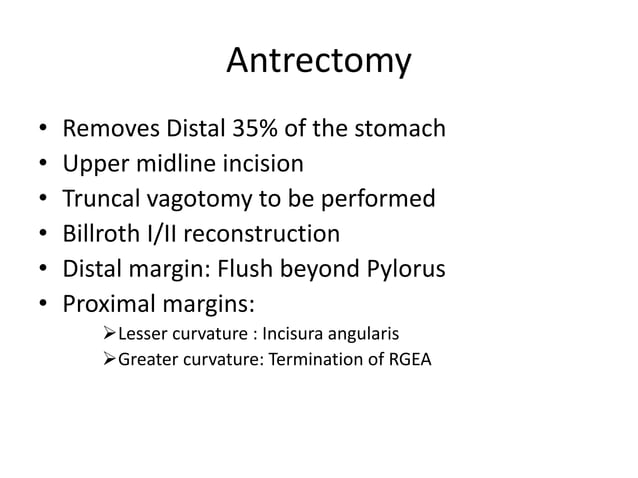 gastric resection, reconstruction and post gastrectomy syndromes