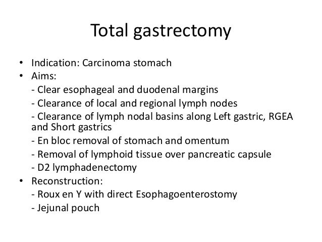 gastric resection, reconstruction and post gastrectomy syndromes