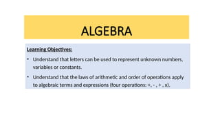 Gr. 7- ALGEBRA- Presentation- An Introduction | PPTX