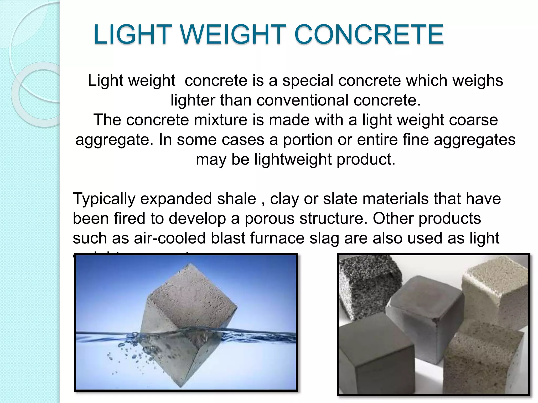 Light Weight Concrete- Group Study | PPTX