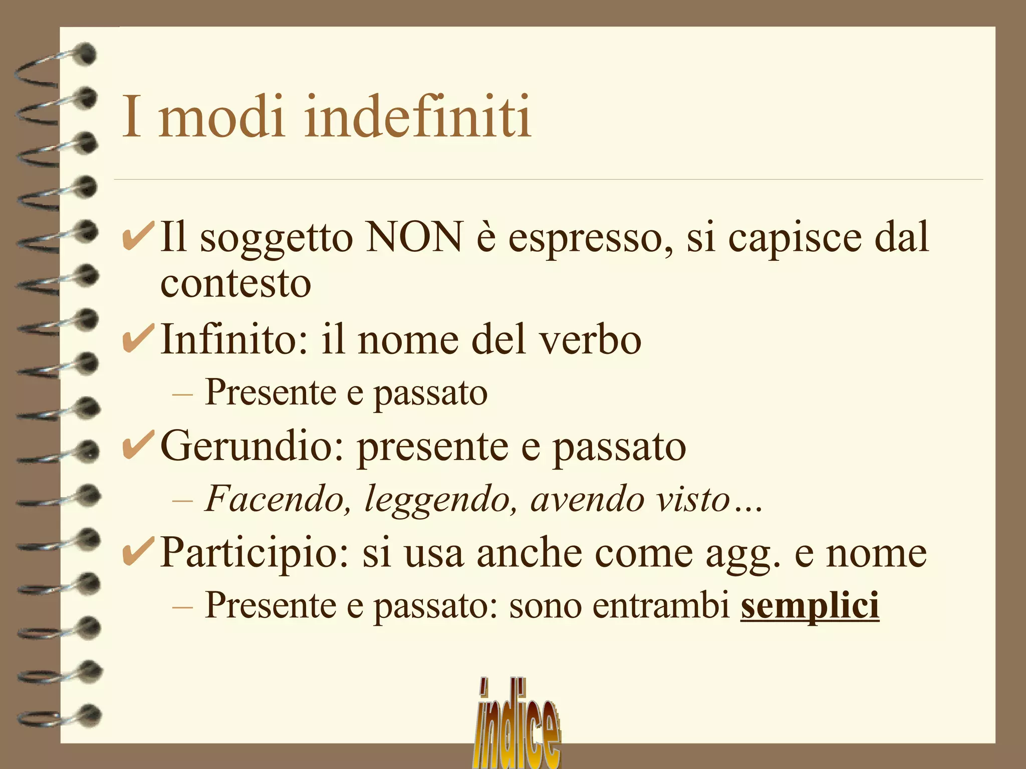 Grammatica - Morfologia del Verbo | PPT