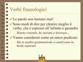 Grammatica - Morfologia del Verbo | PPT