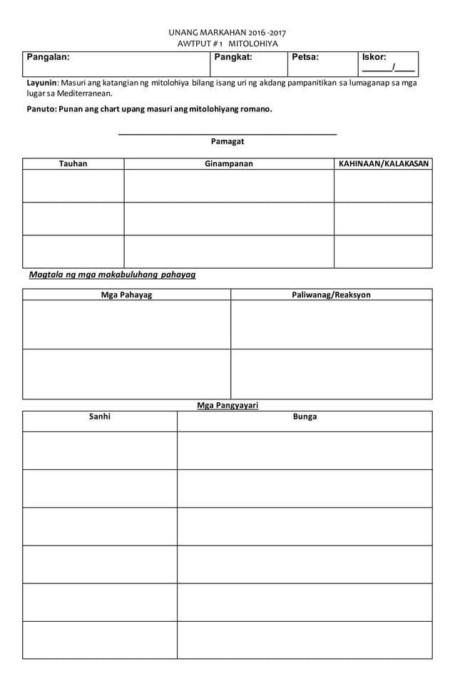 Grade 10 output 1 Filipino | DOCX