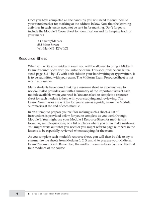 Grade 10 essential math | PDF