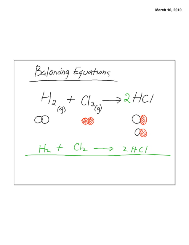 Gr10mar10 Balancing Equations (Intro) | PDF