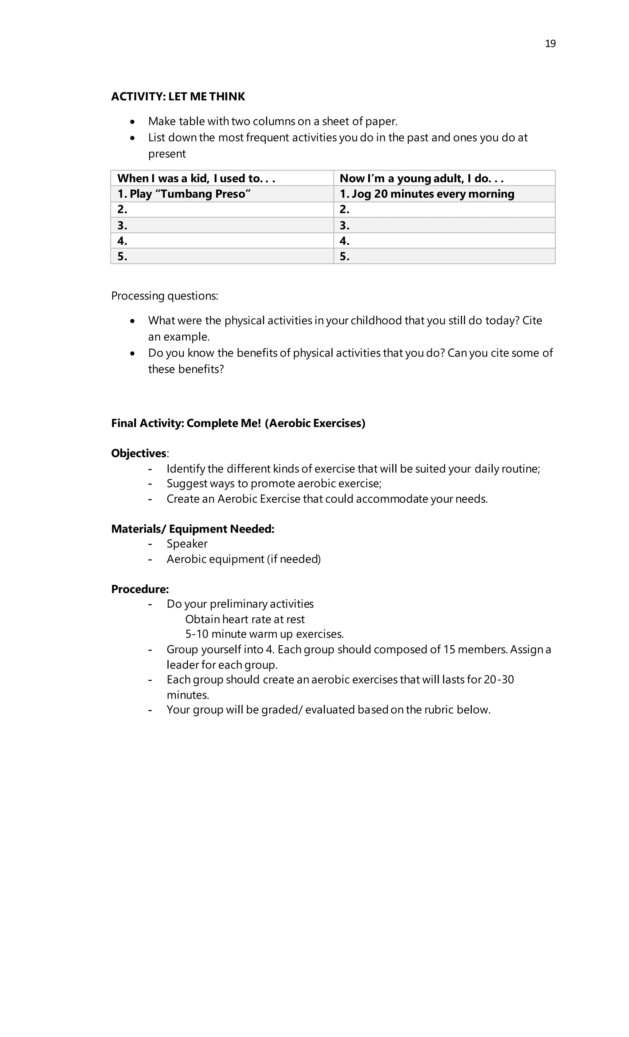 Grade 11 learning module on aerobic fitness and muscle-bone ...
