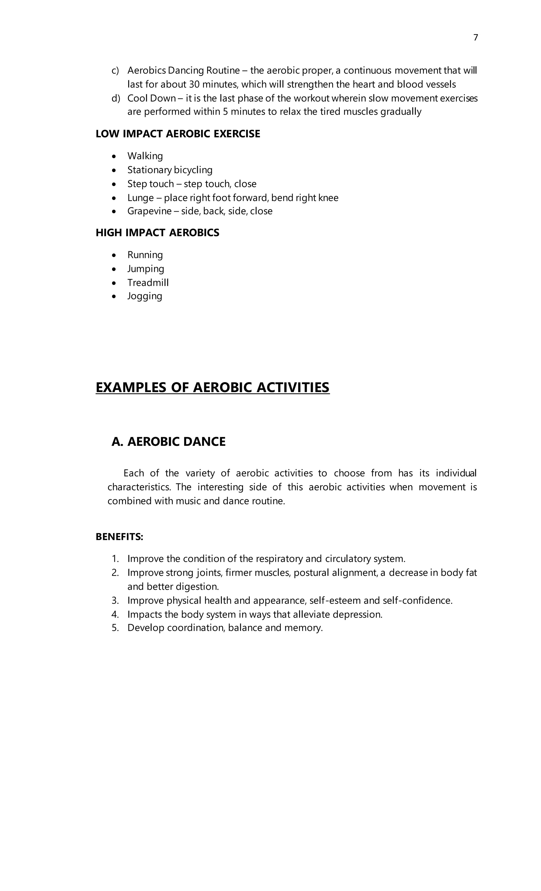 Grade 11 learning module on aerobic fitness and muscle-bone conditioning | DOCX