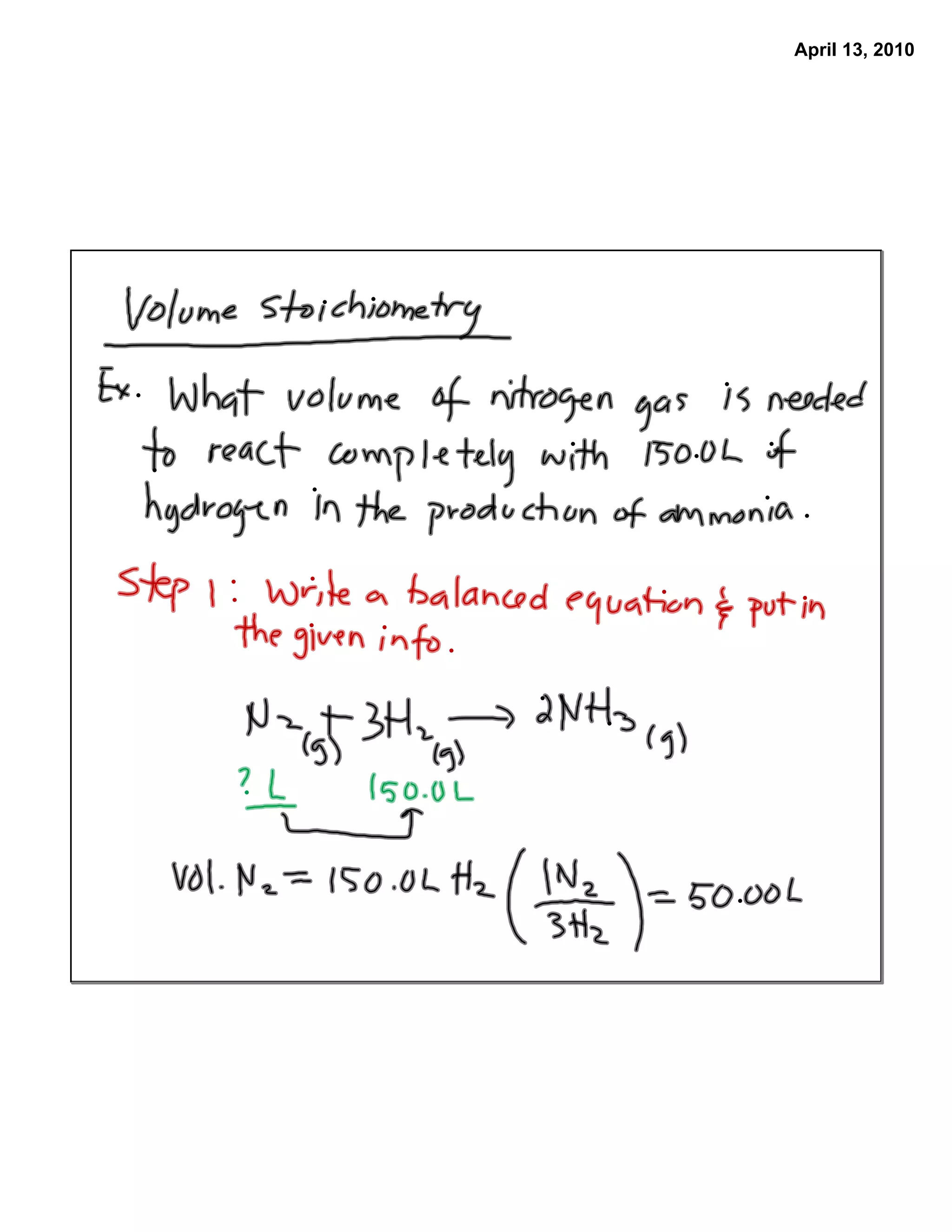Gr11 apr13 volume stoichiometry | PDF