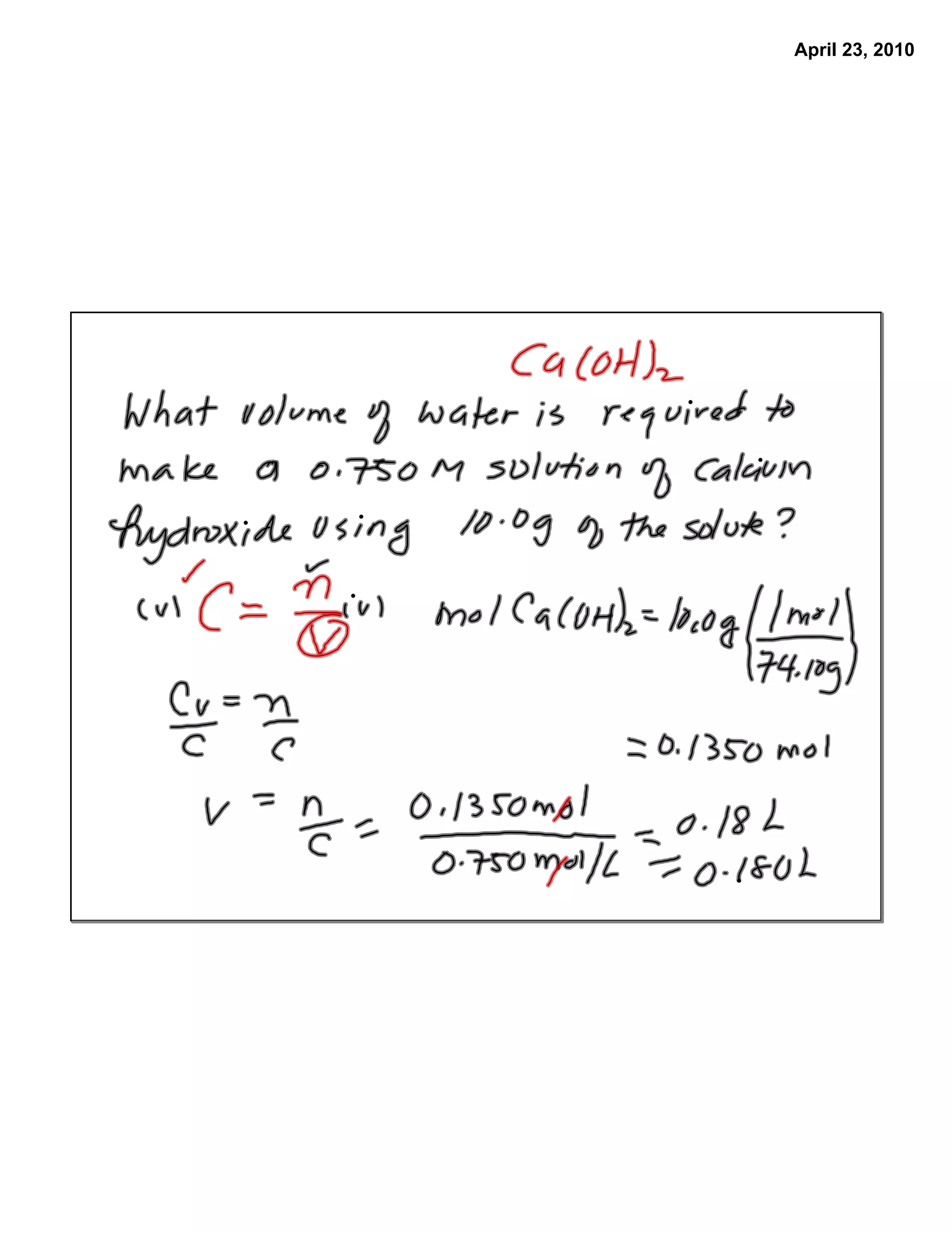 Gr11 apr23 molarity calc | PDF