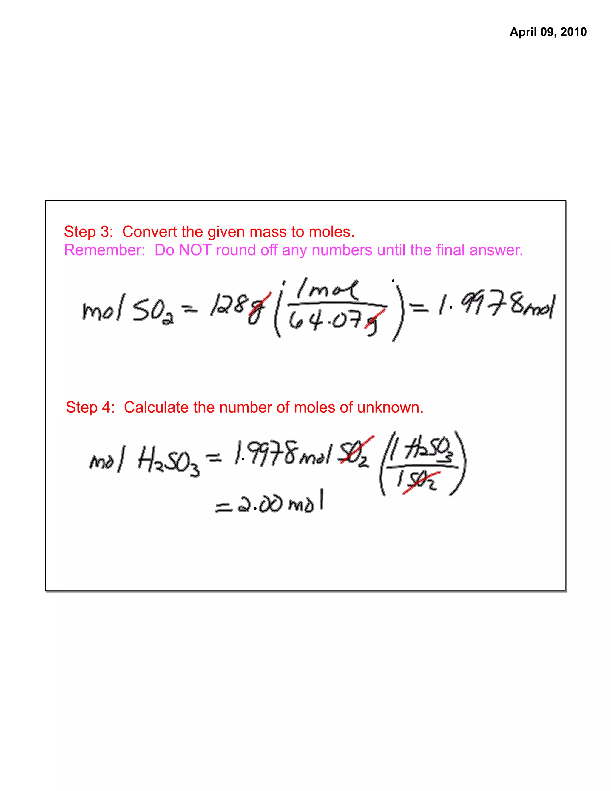 Gr11 Apr9 Mole Mass Calculation | PDF