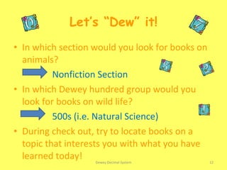 Dewey Decimal Classification System - The Library Sorting Game | PPT