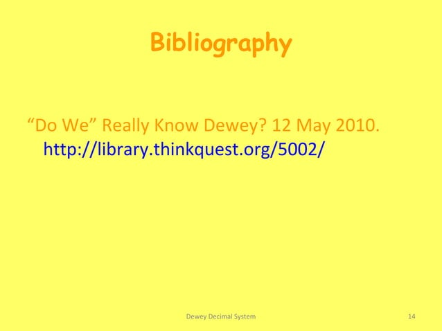 Dewey Decimal Classification System - The Library Sorting Game | PPT