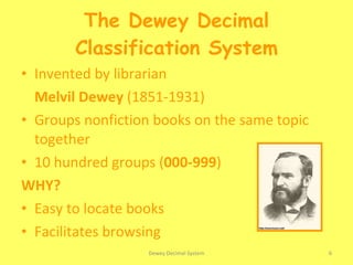 Dewey Decimal Classification System - The Library Sorting Game | PPT